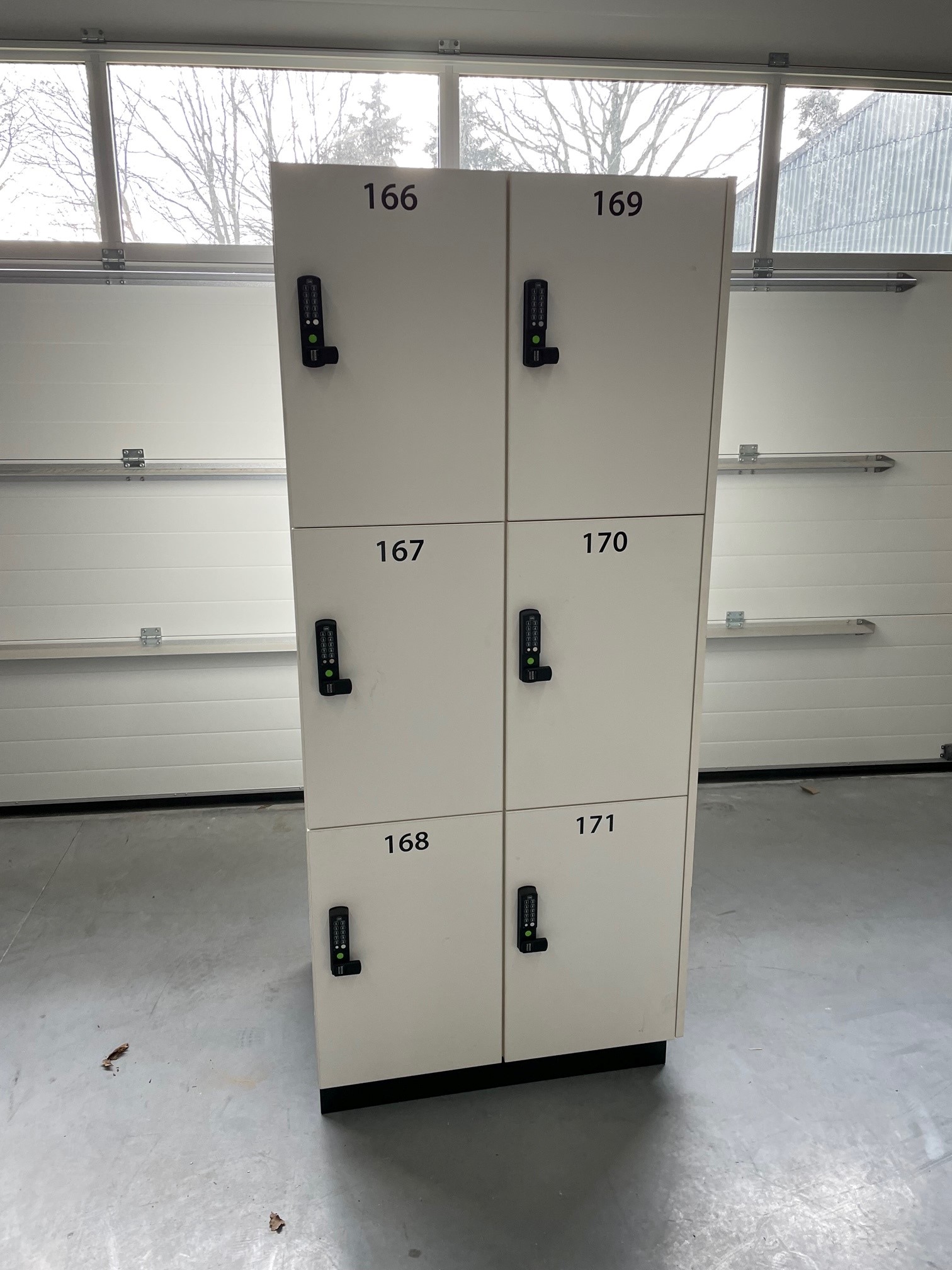 Lockerkast-6 hout-wit / Mauer pincode slot - Lockerman